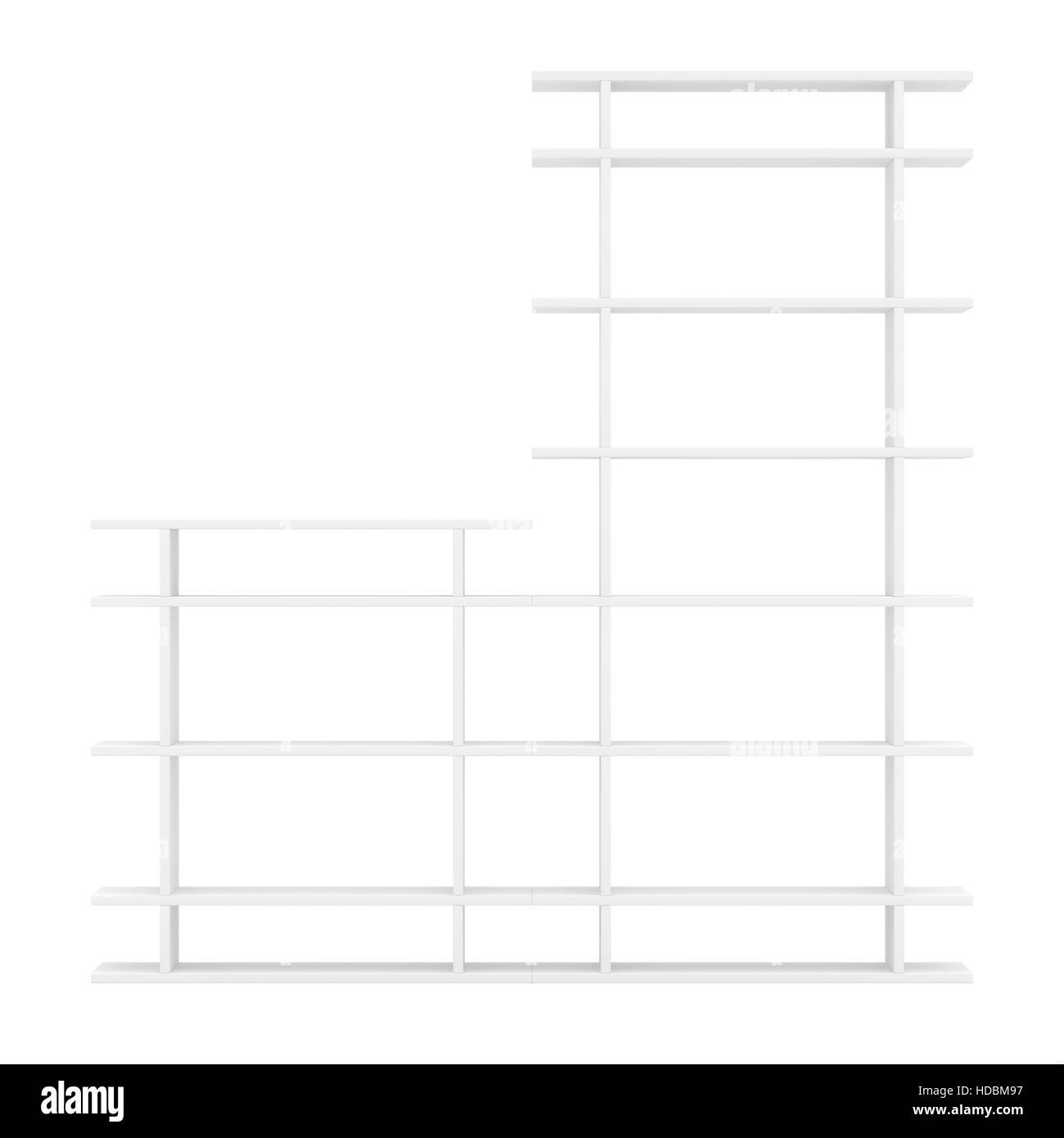 Empty shelves on white background Stock Photo - Alamy