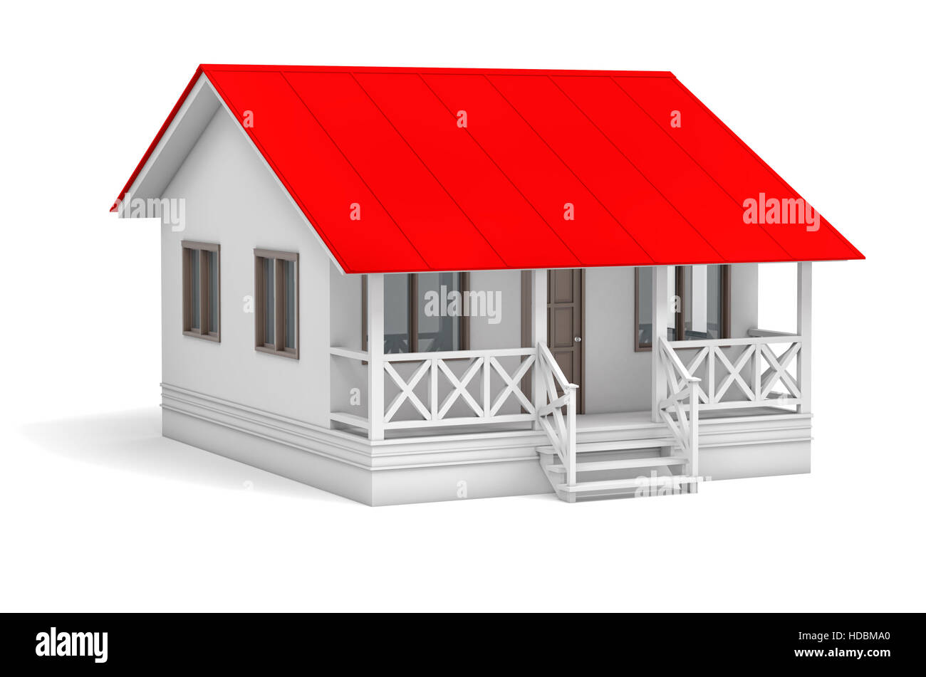 A small house with red roof Stock Photo - Alamy