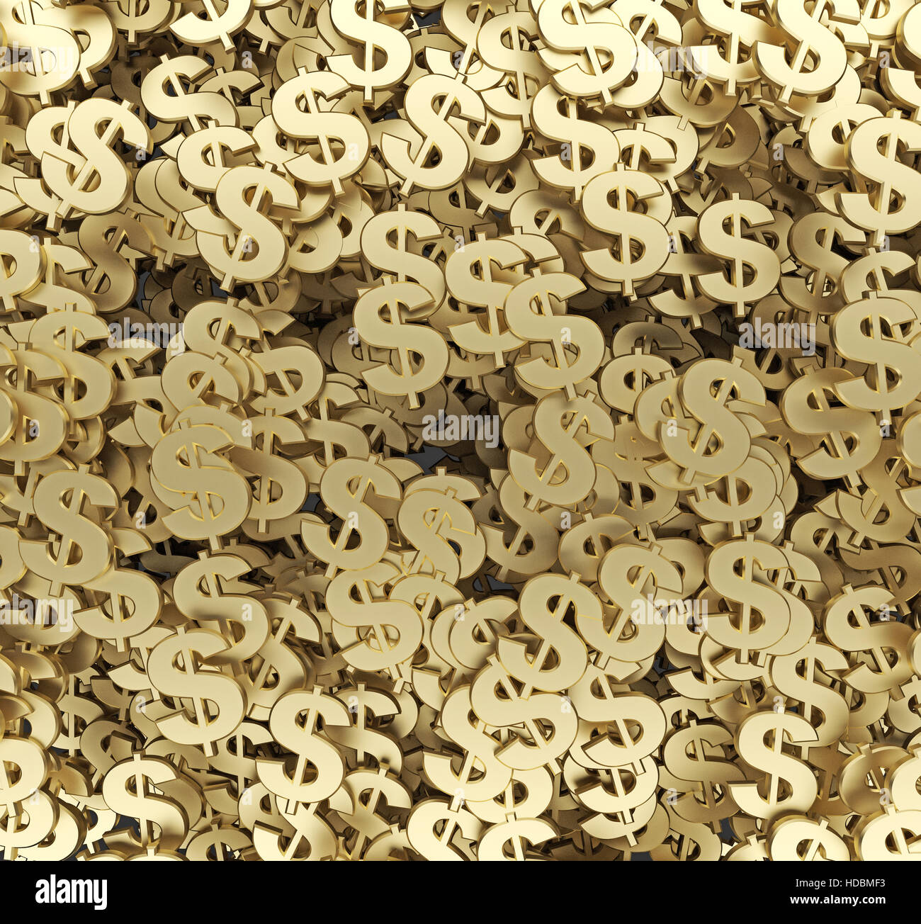 many gold dollar symbol background. 3d rendering Stock Photo - Alamy