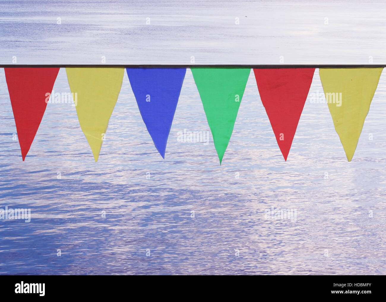 Multi Colored Triangular Flags Hanging in the Sky at an Outdoor on the ...