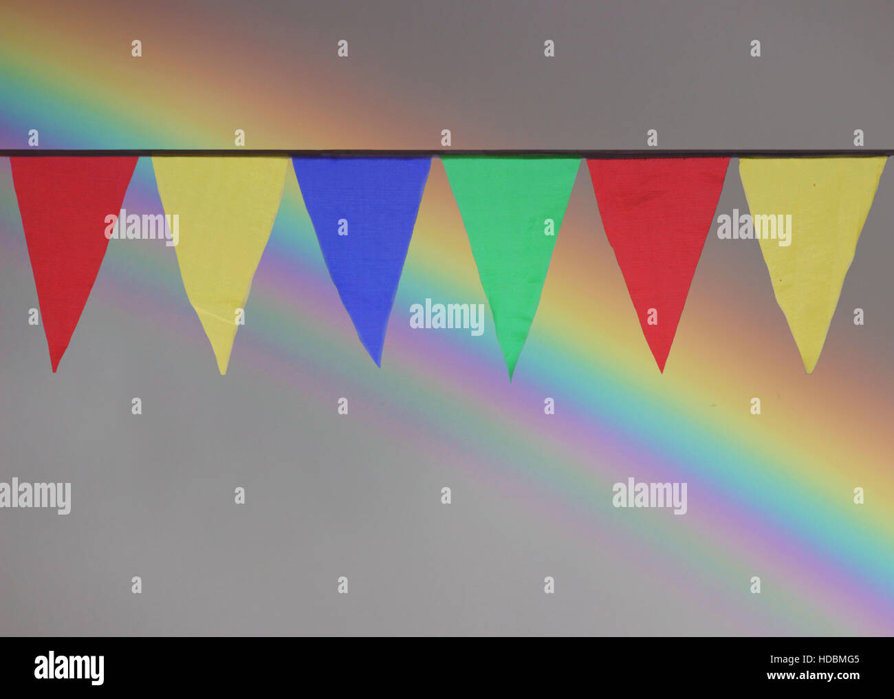 Multi Colored Triangular Flags Hanging in the Sky at an Outdoor against ...