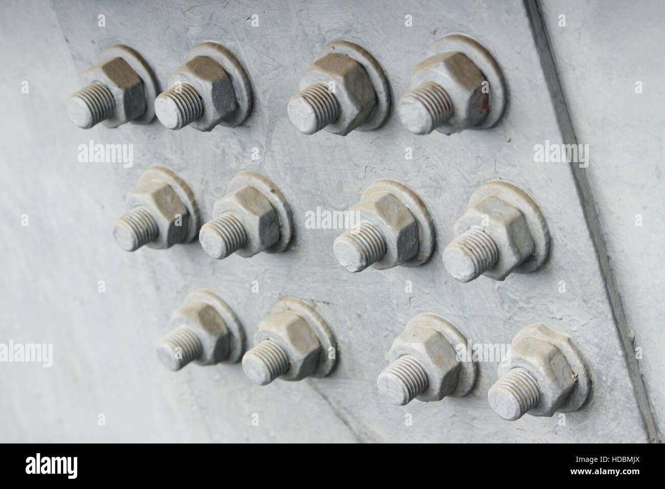 the bolts that connect the huge steel bridge Stock Photo - Alamy