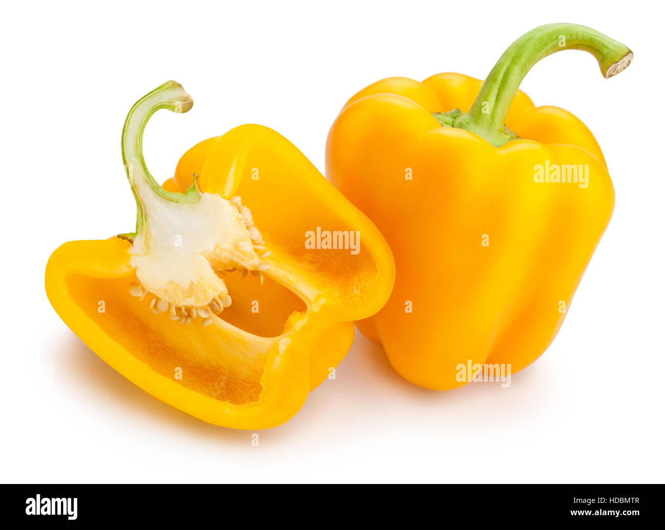 Cut yellow pepper Cut Out Stock Images & Pictures - Alamy