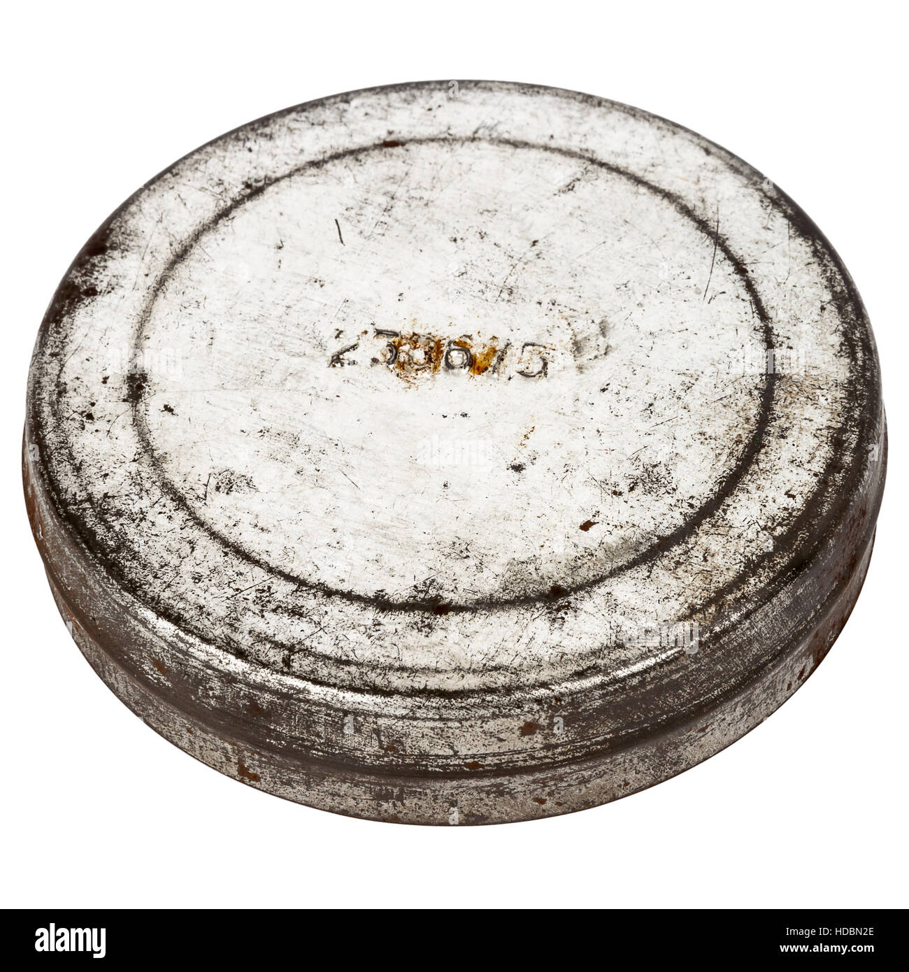 Rusty round metal plate isolated on white Stock Photo - Alamy
