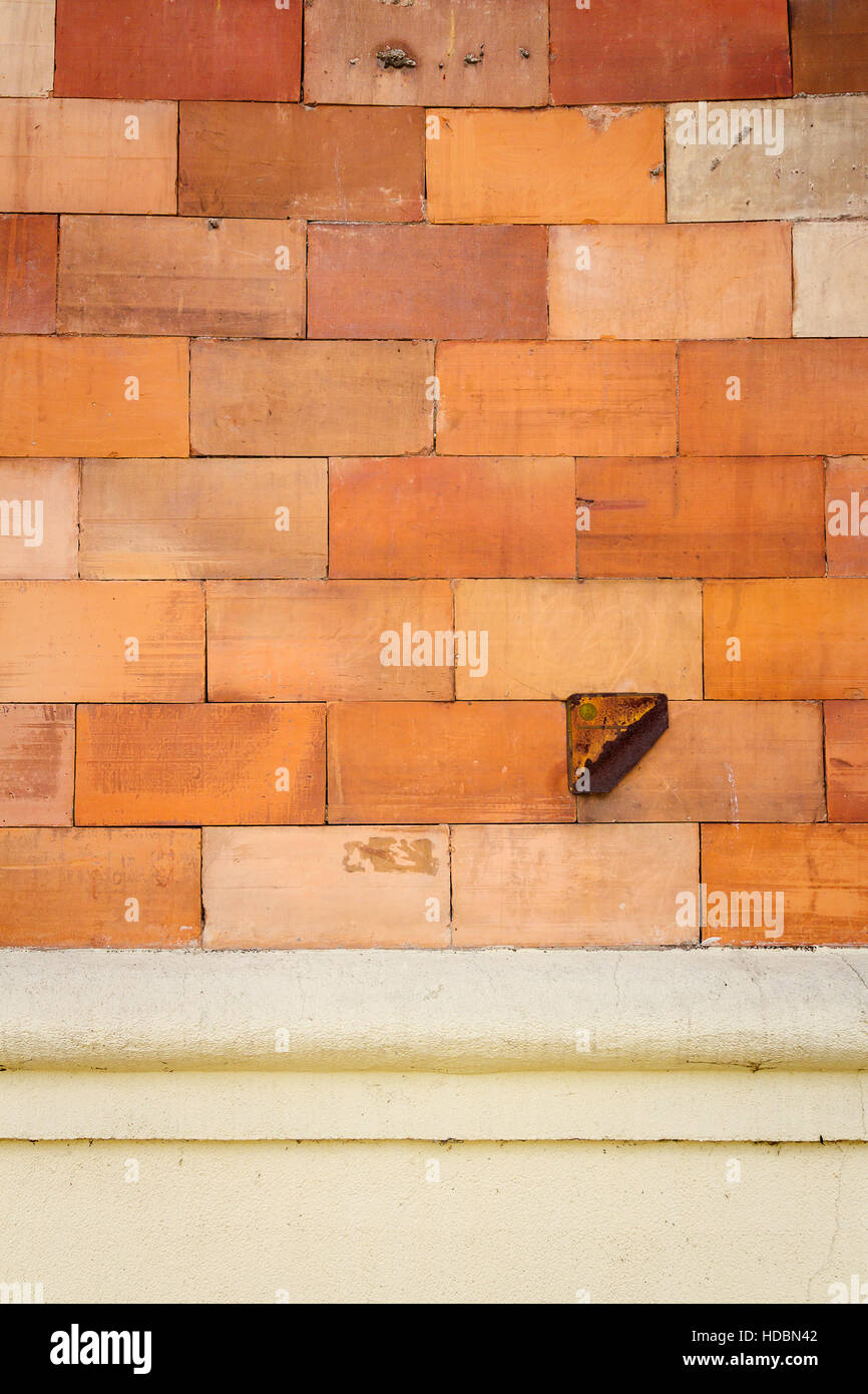 Detail of brown tile wall texture background Stock Photo - Alamy