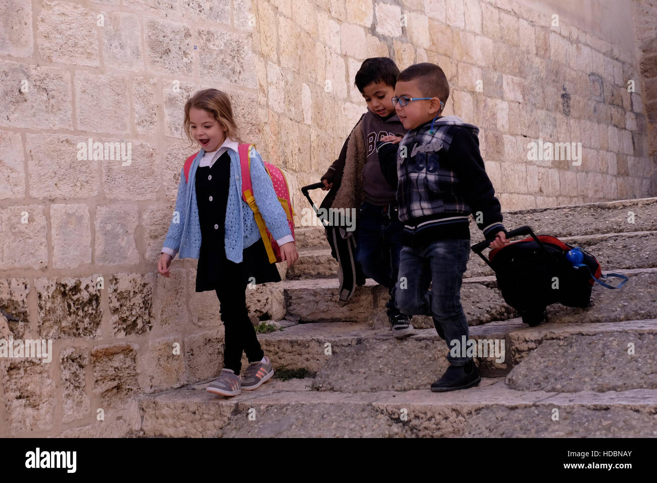 Palestinian school walking hi-res stock photography and images - Alamy