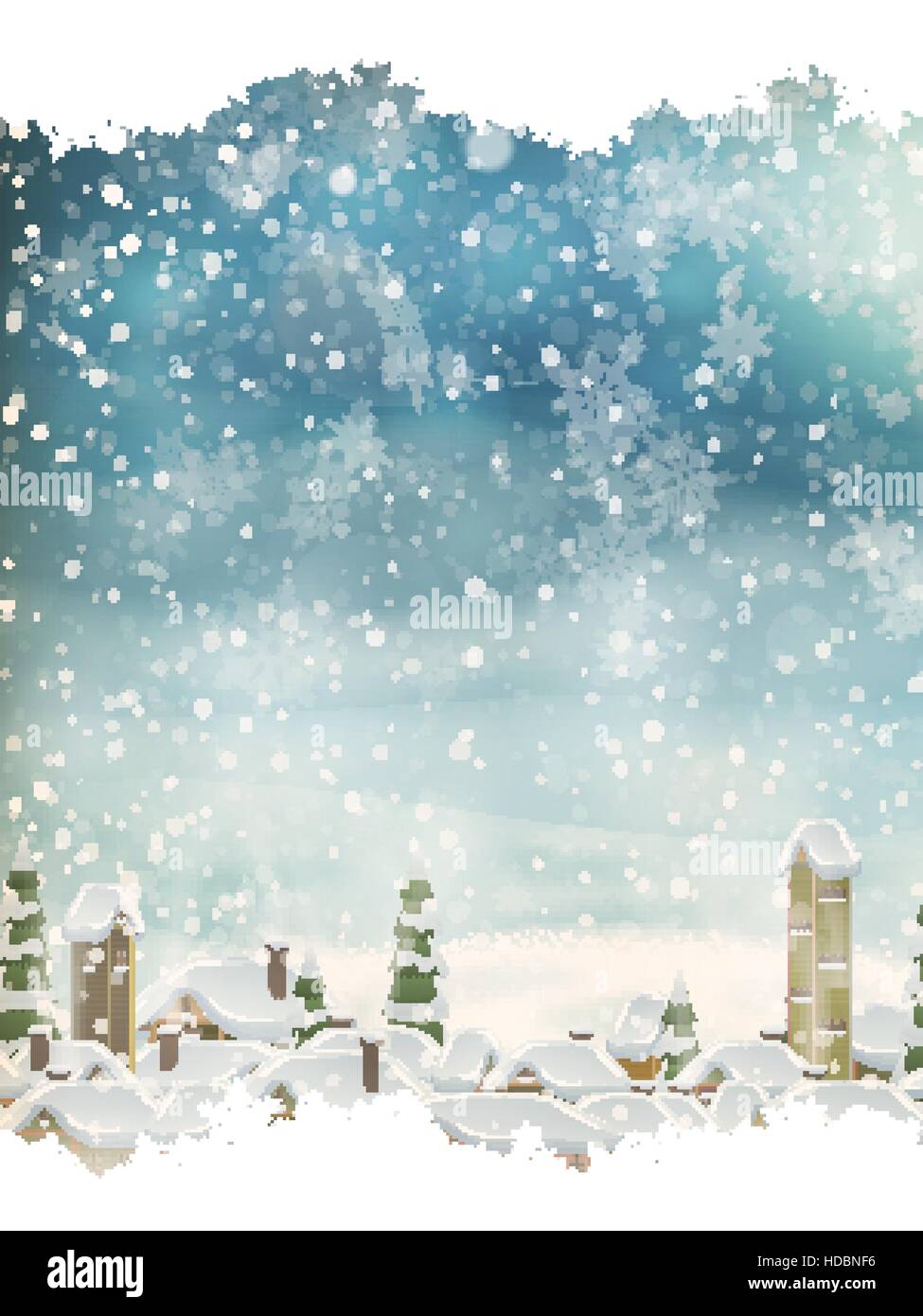 Christmas town winter snow Stock Vector Images - Alamy