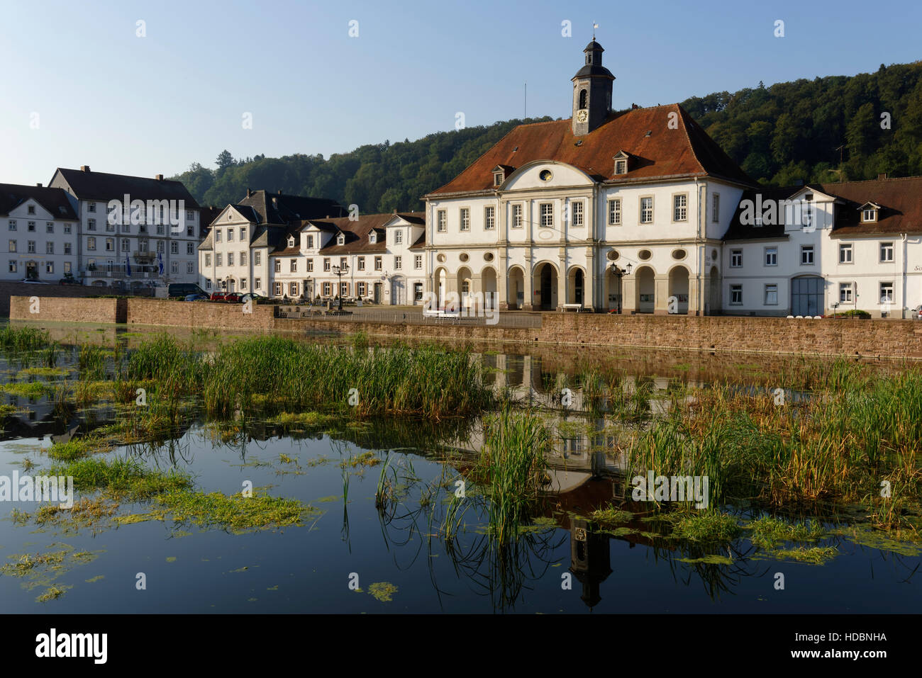 Bad Karlshafen: Historic townhall and old harbour basin, Weser Uplands ...