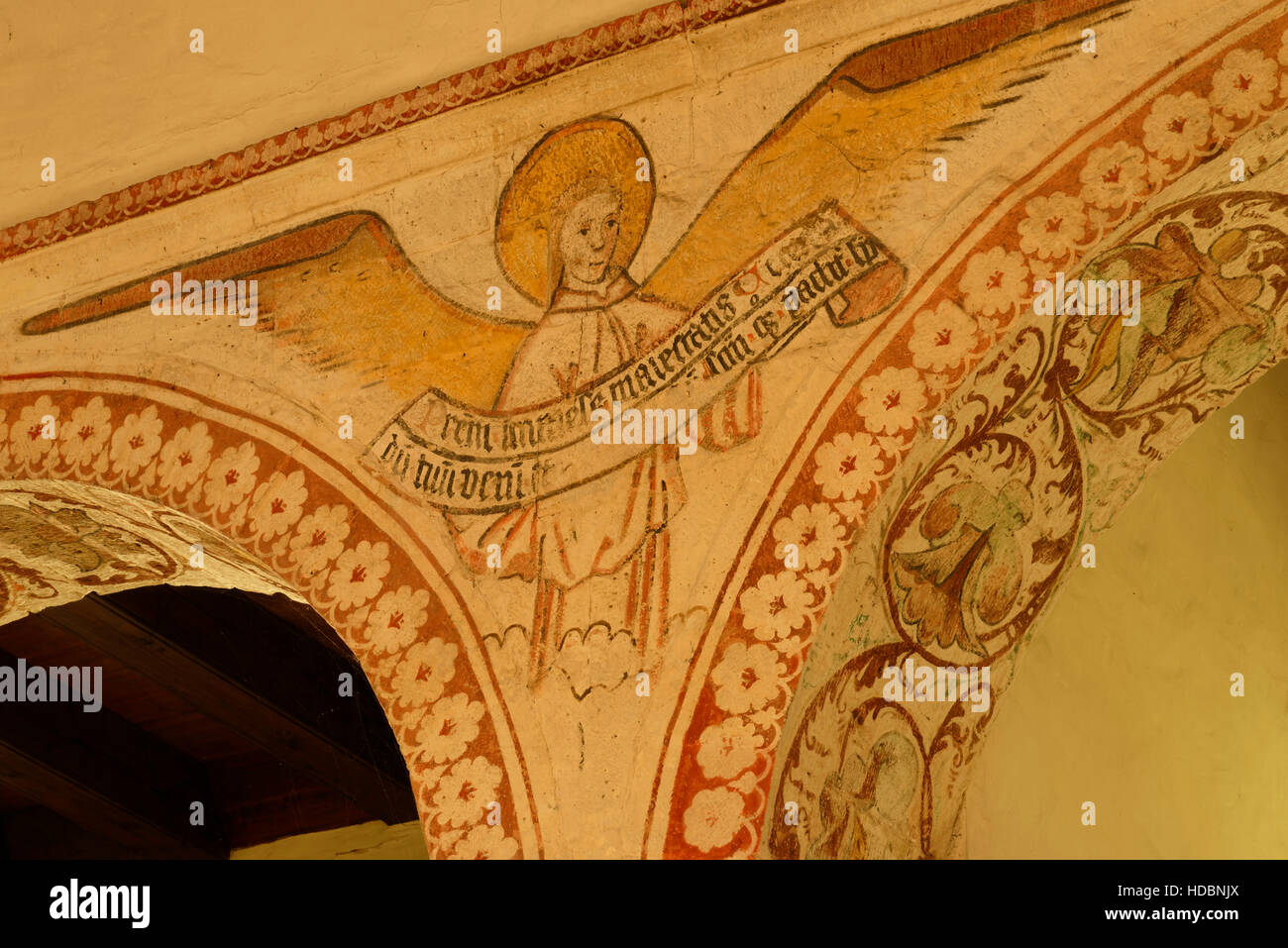 Bursfelde Abbey (former benedictine abbey): Frescoes in the romanic ...