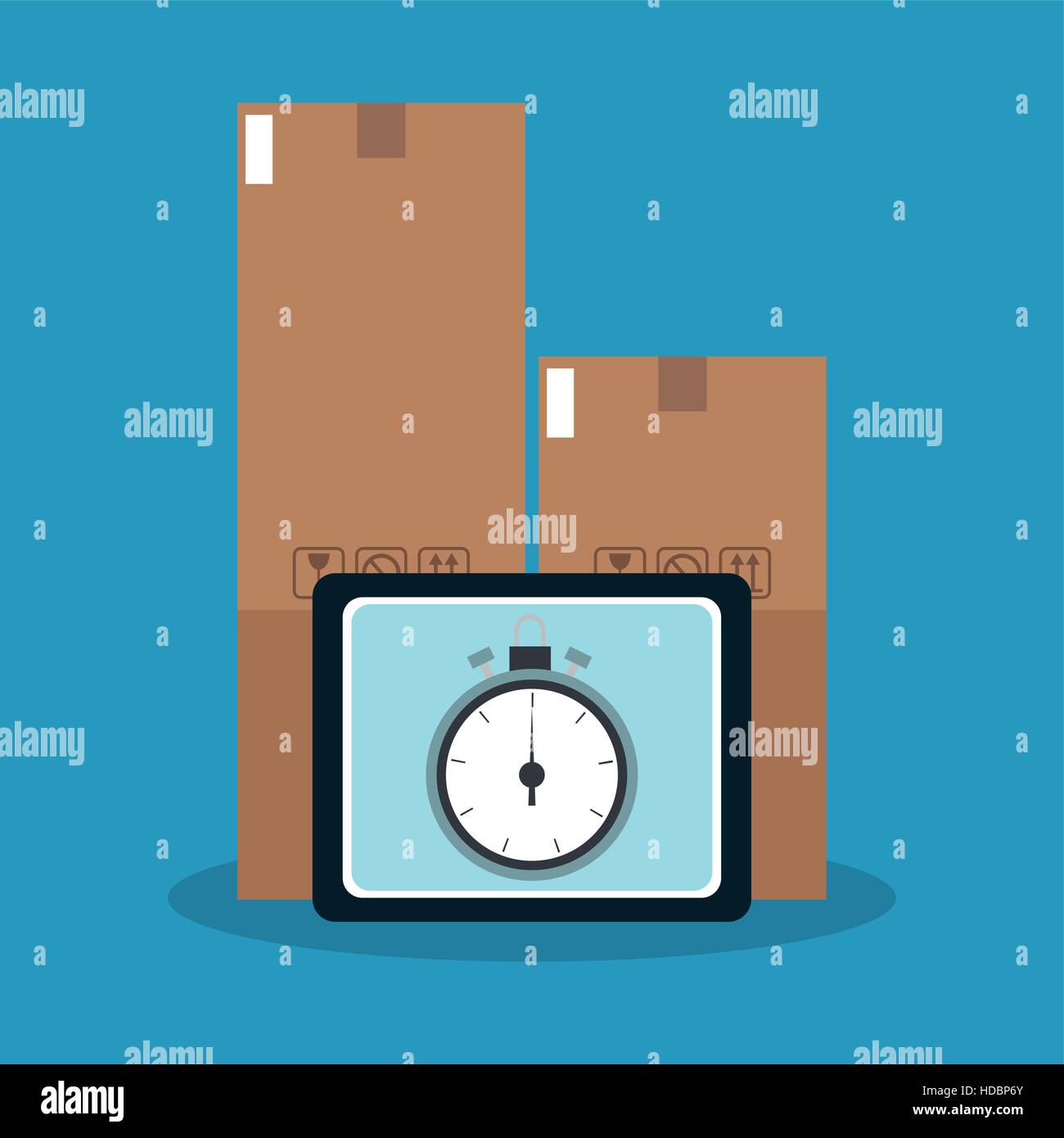 Box and chronometer of delivery concept design Stock Vector Image & Art ...