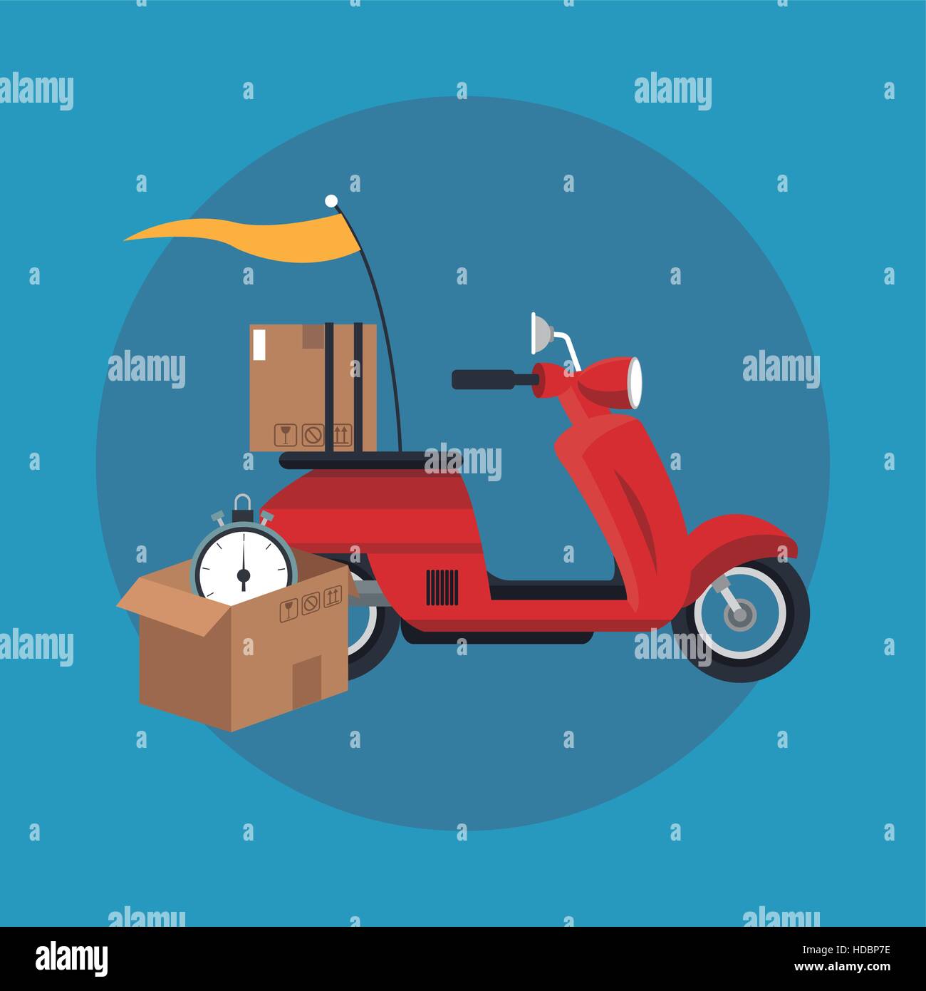 Box and motorcycle of delivery concept design Stock Vector Image & Art ...