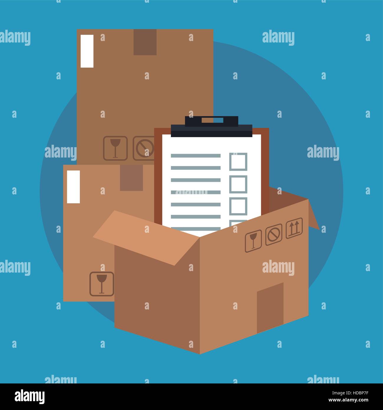 Box and checklist of delivery concept design Stock Vector Image & Art ...