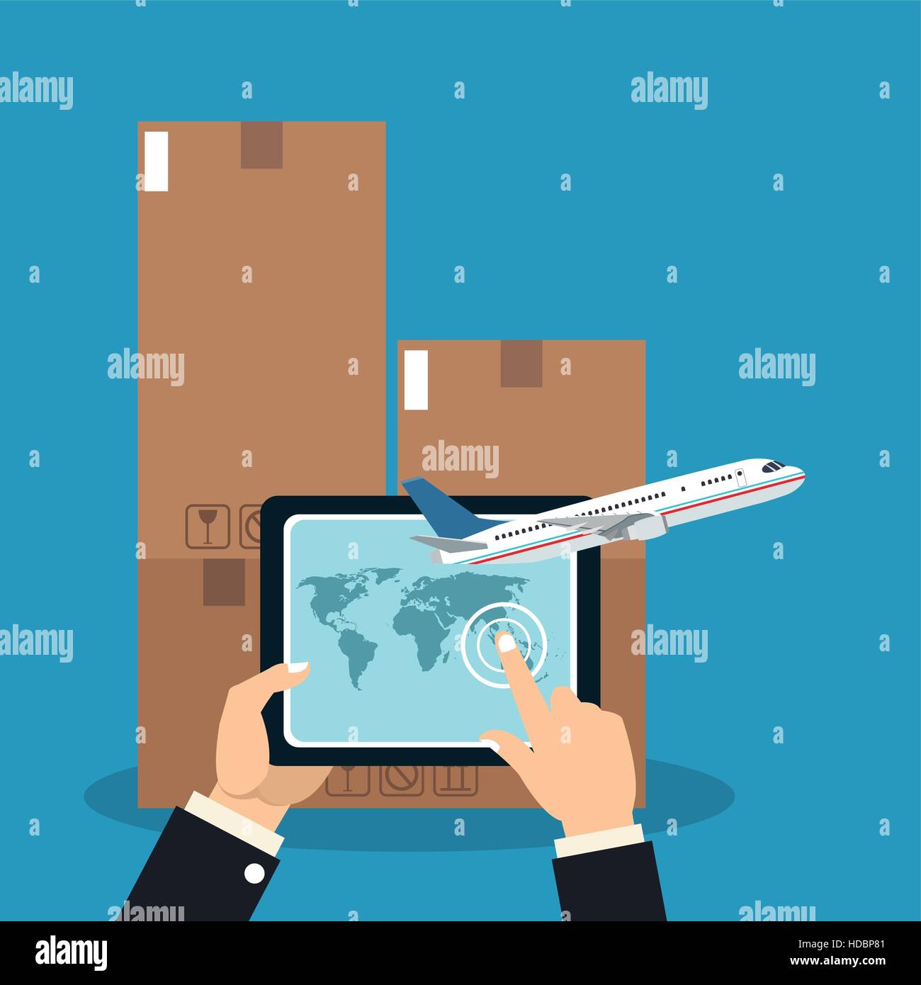 Tablet delivery Stock Vector Images - Alamy