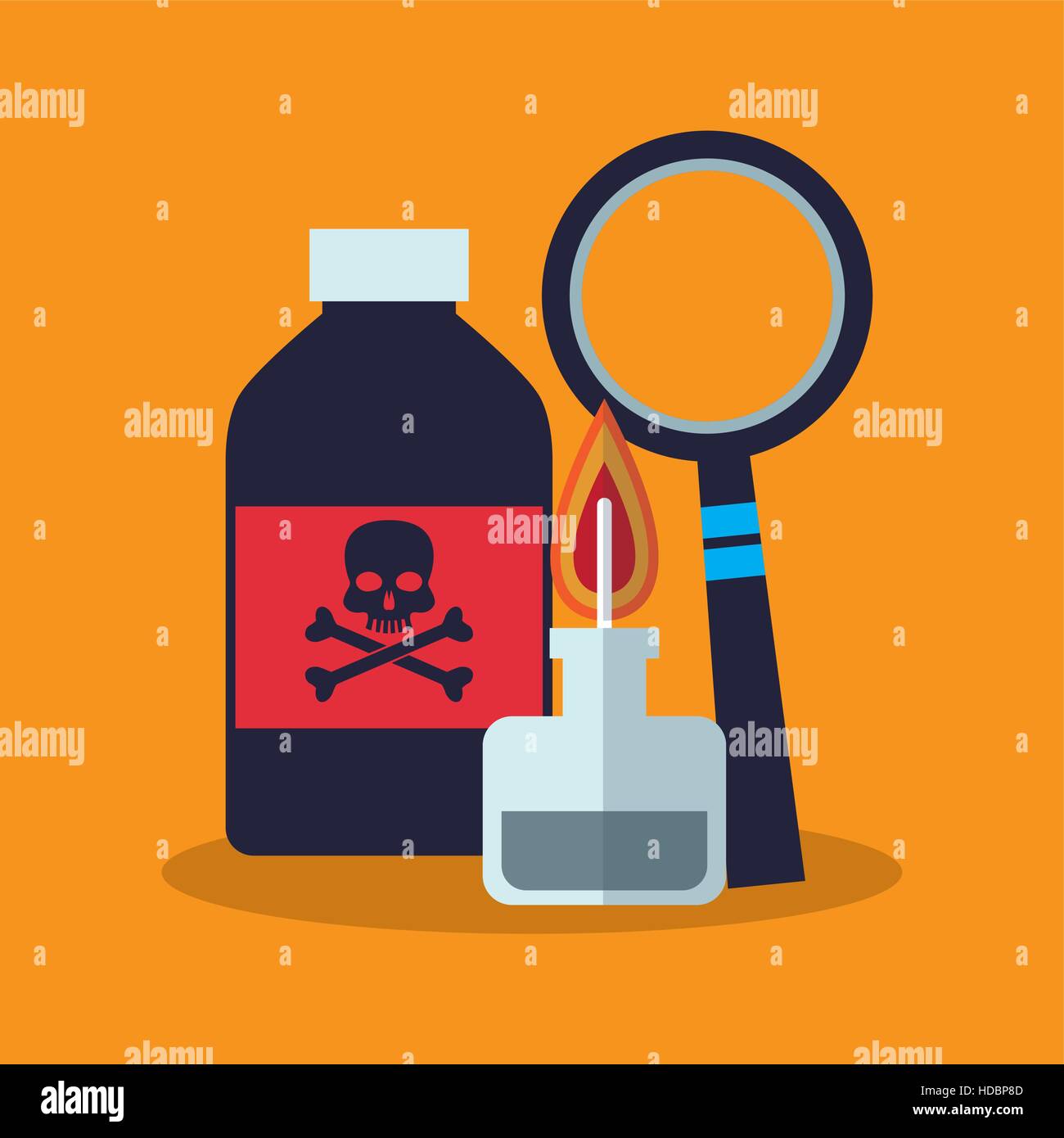 Colorful Poison bottle lupe and laboratory design Stock Vector Image ...