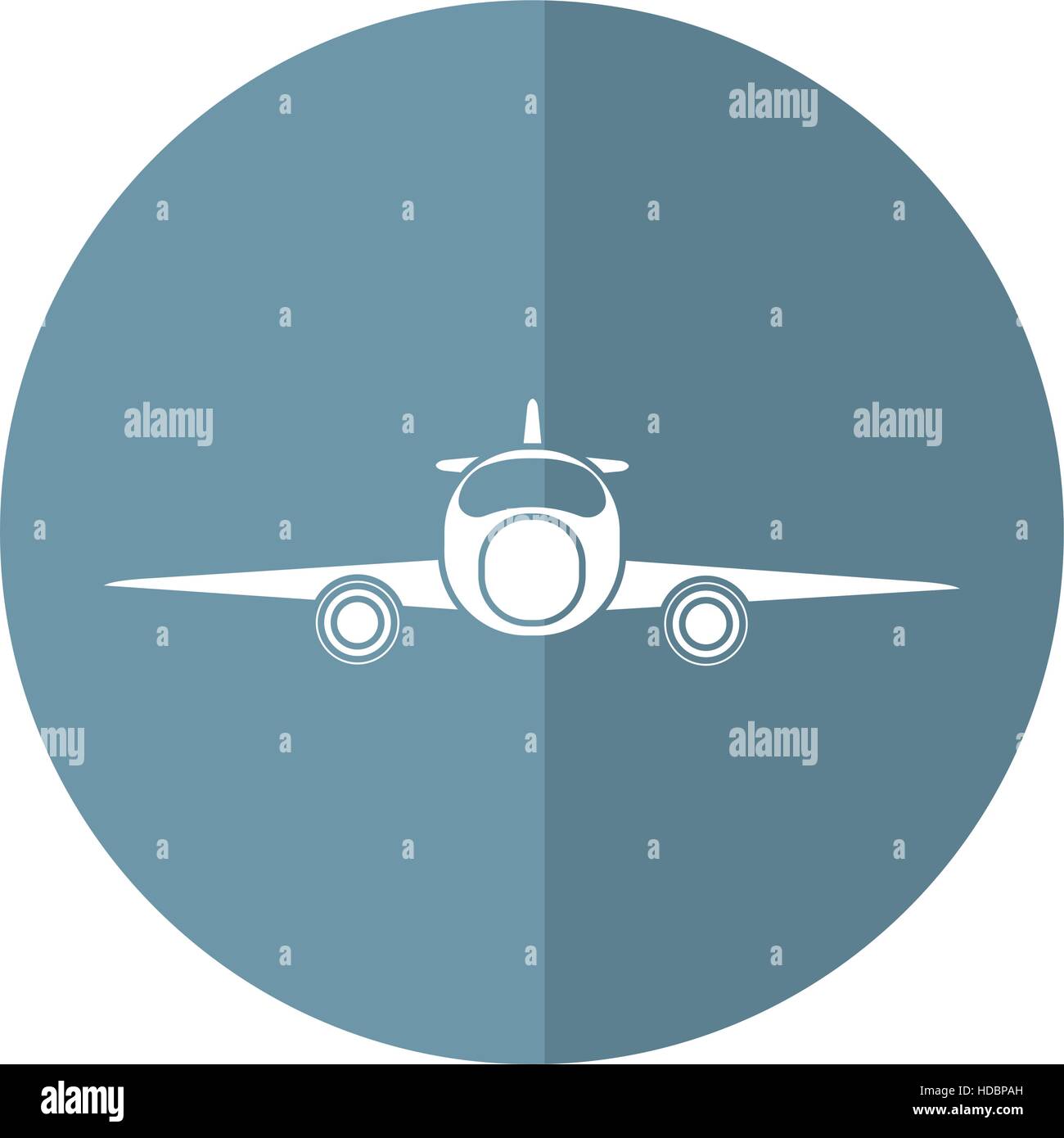 jet airplane private transport front view gray circle Stock Vector ...