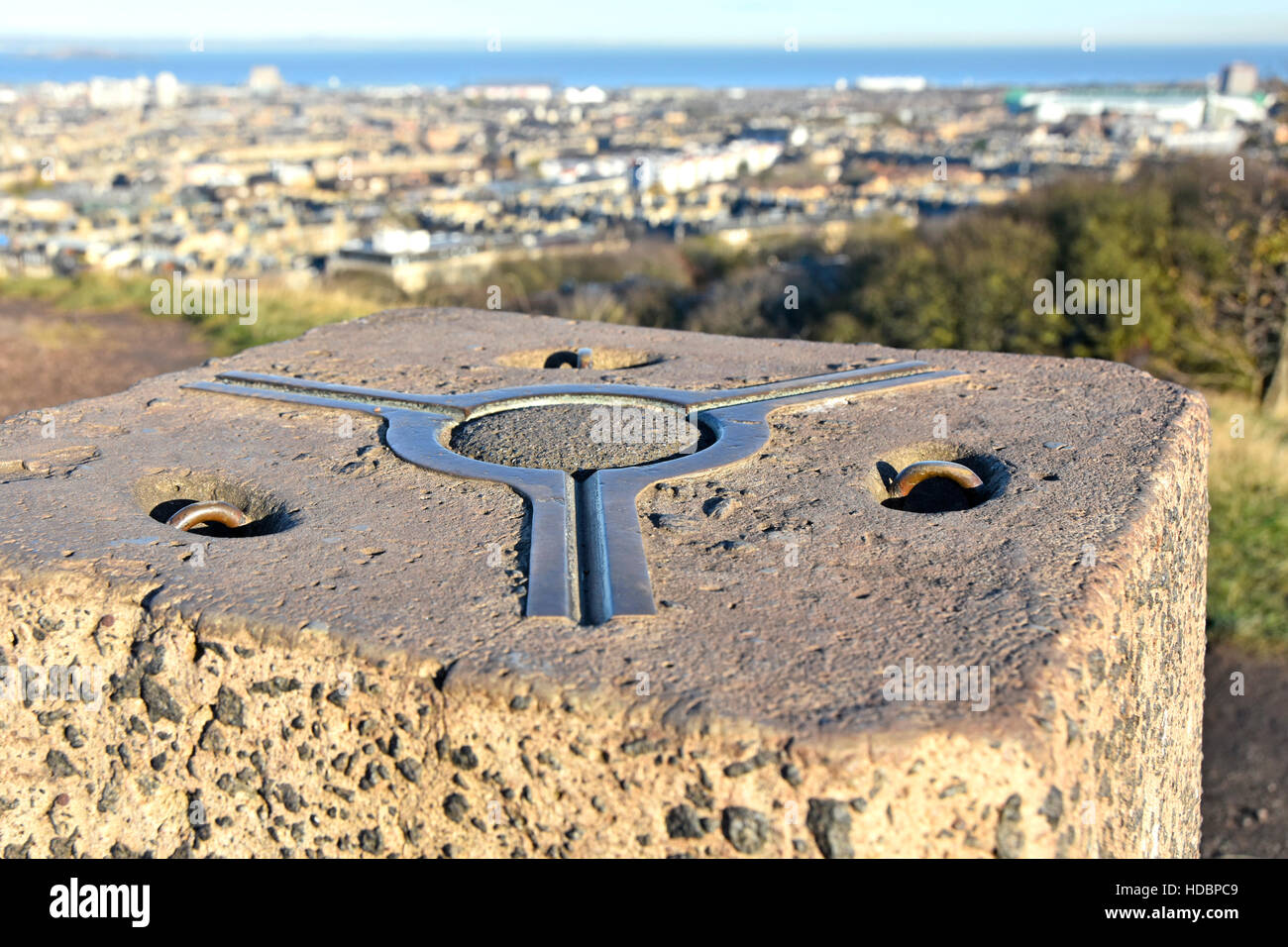 Concrete trig point trigonometrical station hi-res stock photography ...