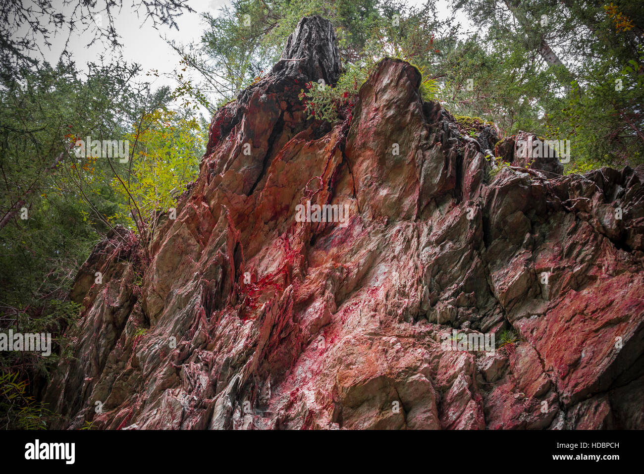Bloody red rocks and stones Stock Photo - Alamy