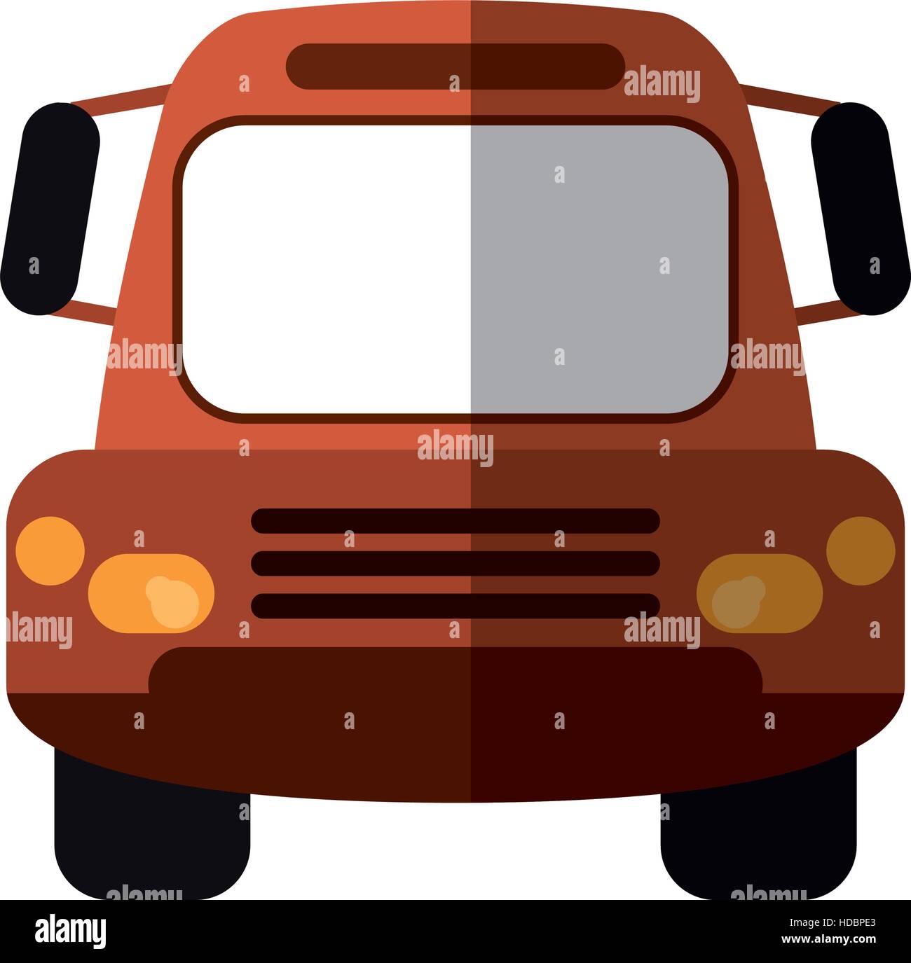 bus public transport city front view with shadow Stock Vector Image ...