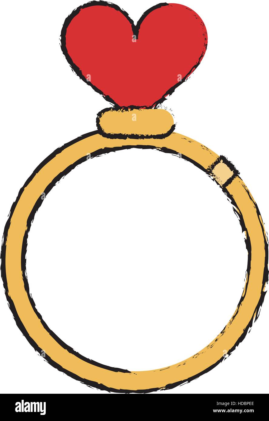 Cartoon romance rings love heart hi-res stock photography and images ...