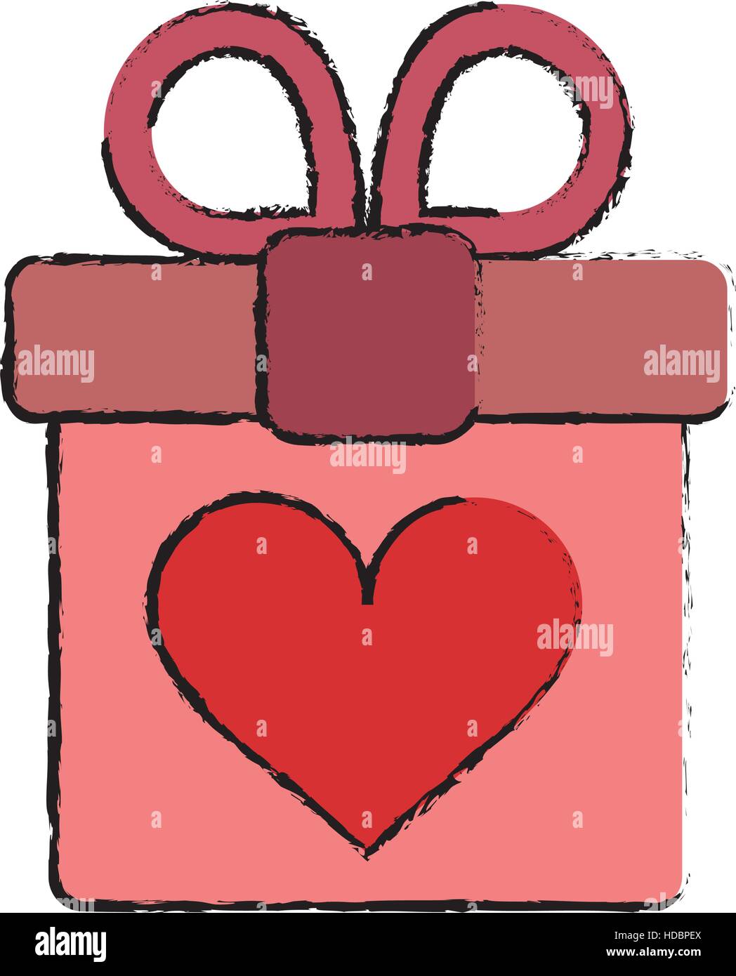 Giftbox red bow heart Stock Vector Images - Alamy