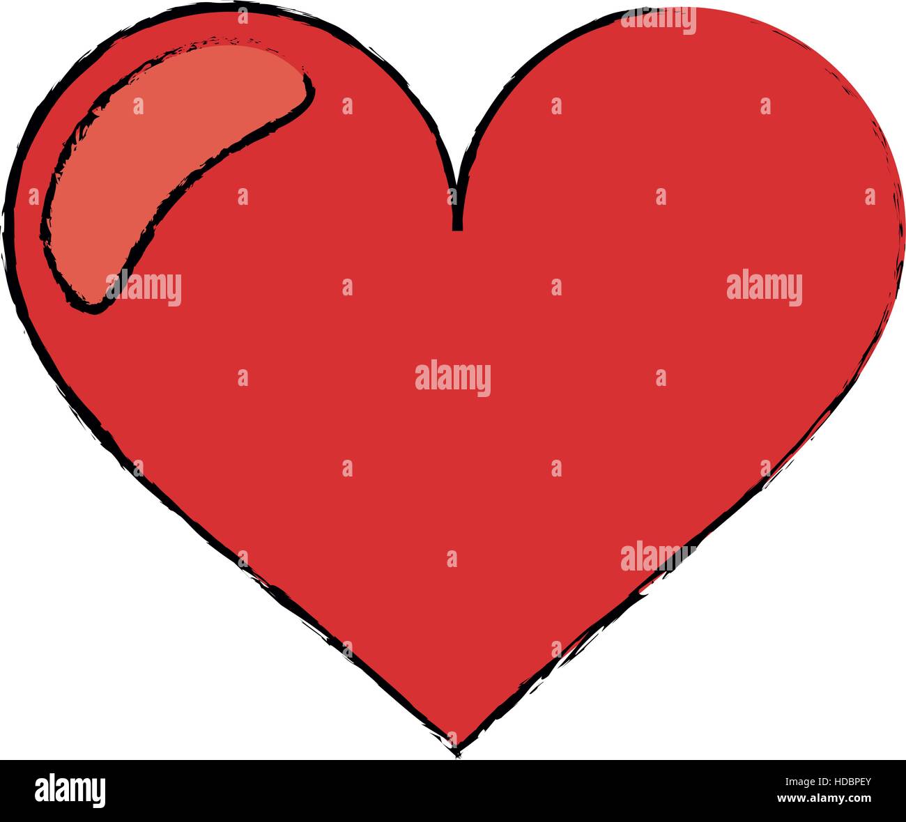 cartoon cute red heart love romantic symbol Stock Vector Image & Art ...