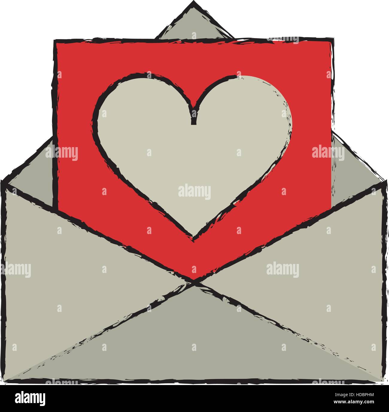cartoon envelope with valentine heart Stock Vector Image & Art - Alamy