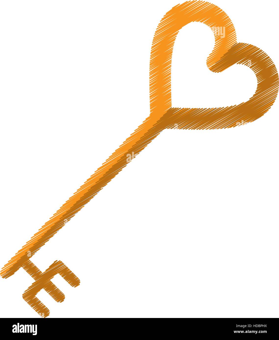 drawing golden key shaped heart Stock Vector Image & Art - Alamy