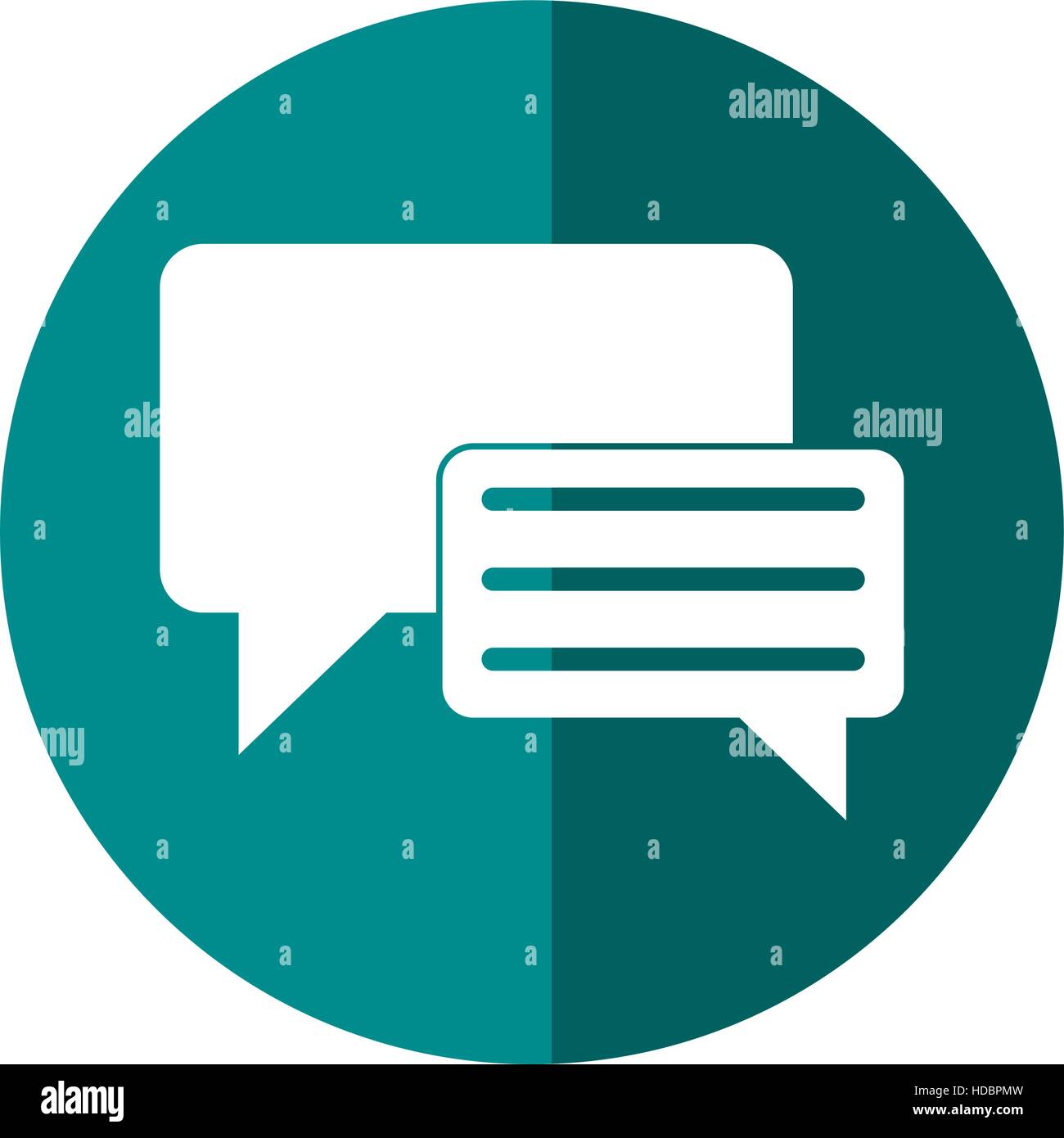 bubble speech message discussion green circle shadow Stock Vector Image ...