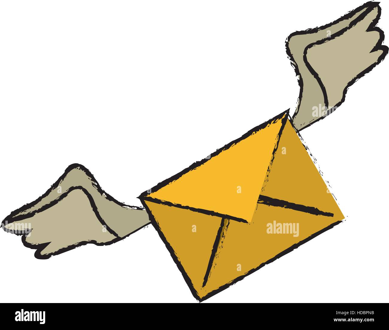 drawing winged email envelope mail express Stock Vector Image & Art - Alamy