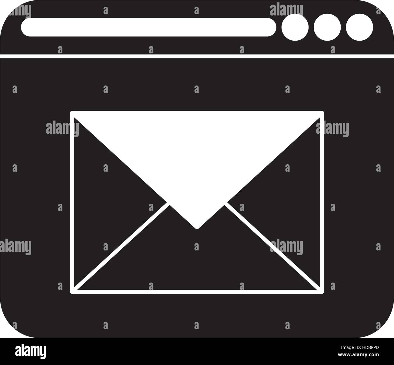 silhouette page web email message communication Stock Vector Image ...