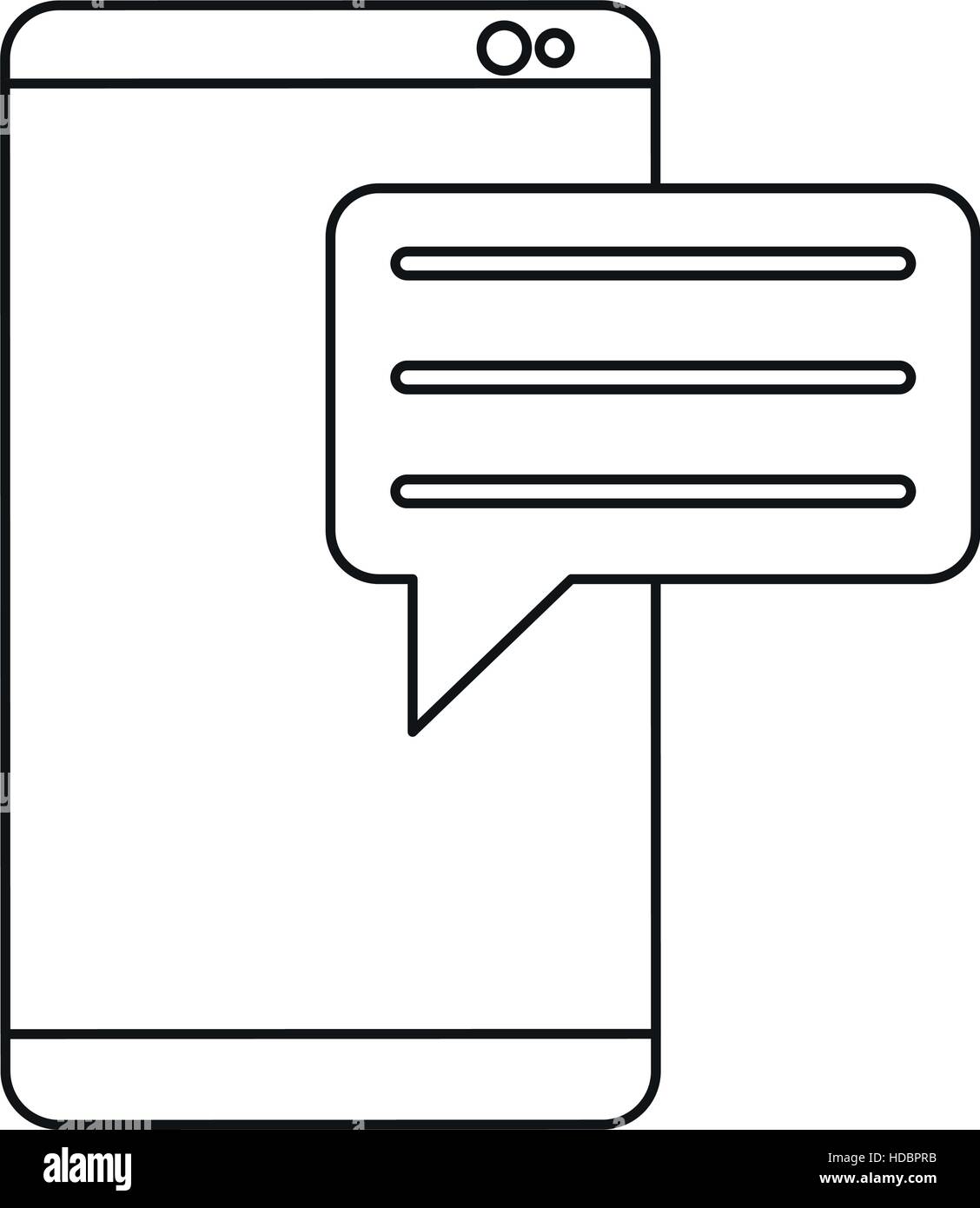 Empty smartphone message bubble Black and White Stock Photos & Images ...