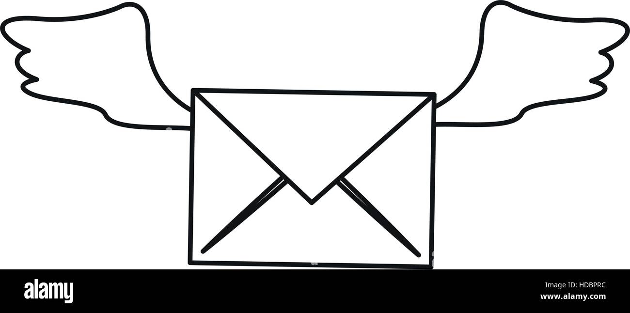 winged email envelope mail express outline Stock Vector Image & Art - Alamy