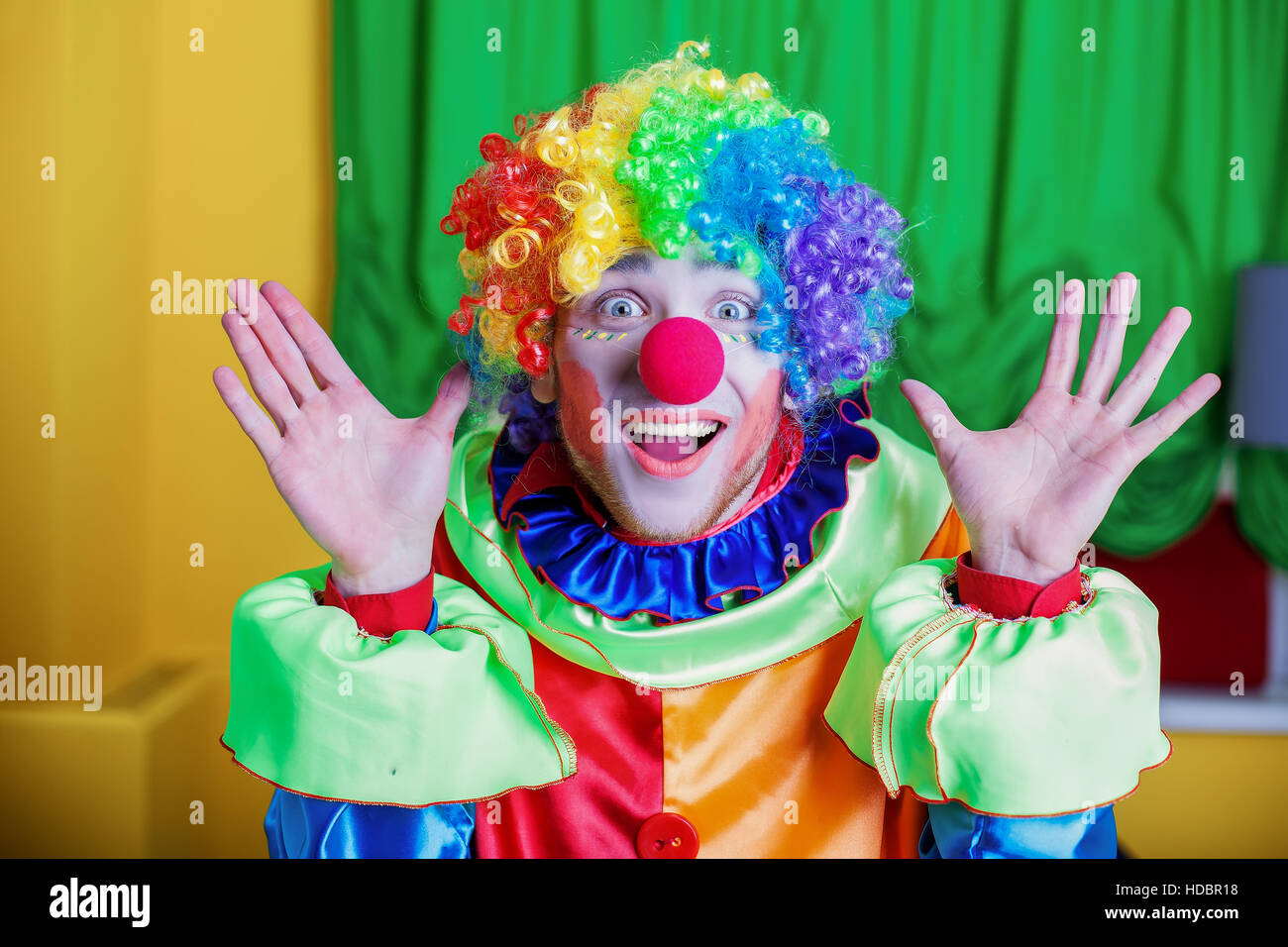 Clown with queer expression on his face Stock Photo - Alamy