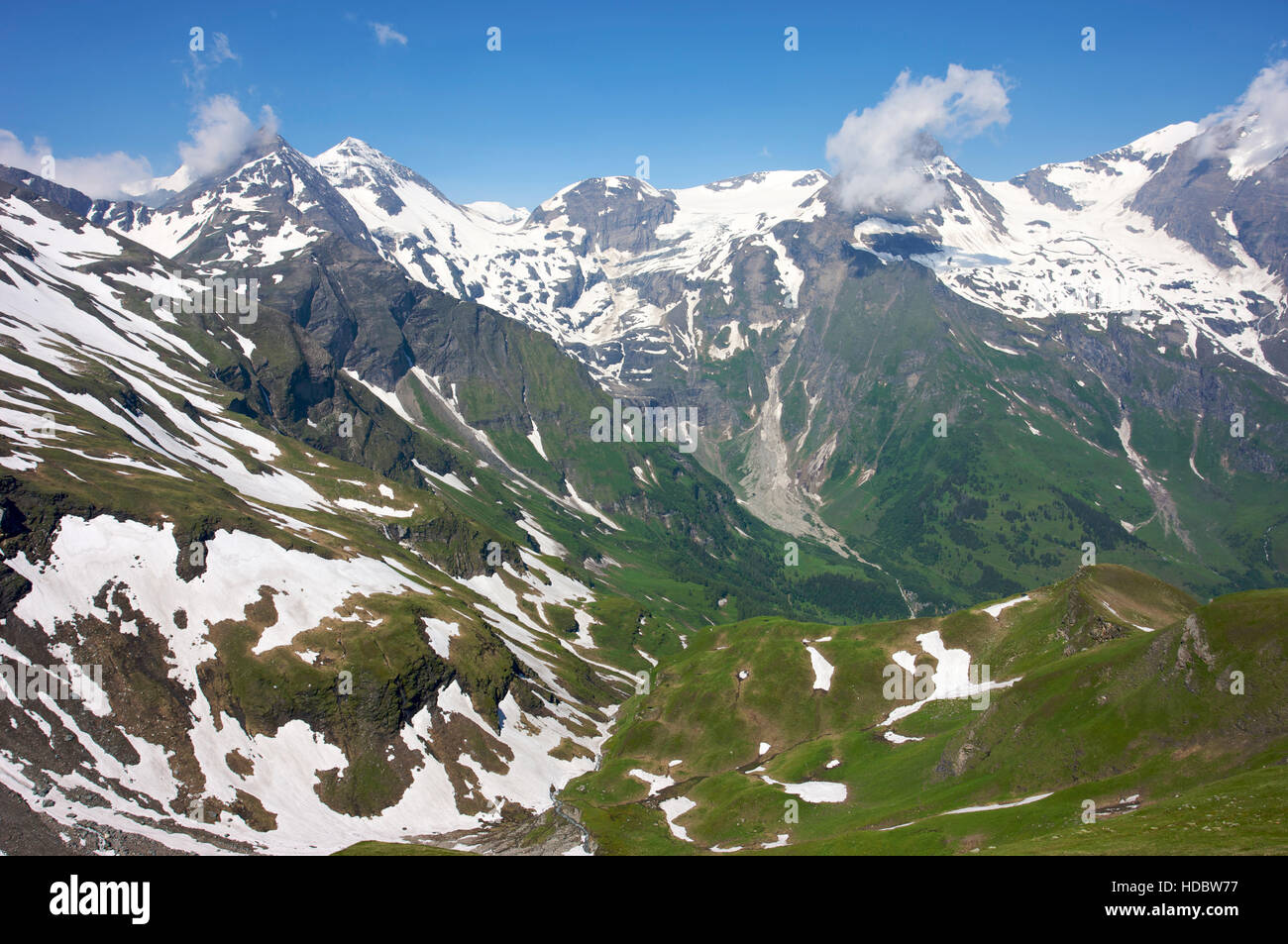 Panoramic view of the mountains, Grossglockner High Alpine Mountain ...