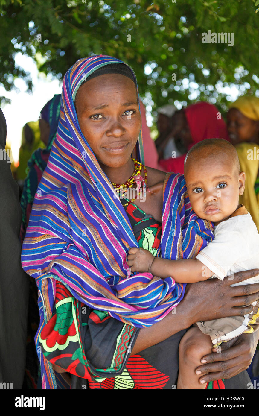 Native woman with baby, Orma settlement, Marafa, Tana River Delta ...
