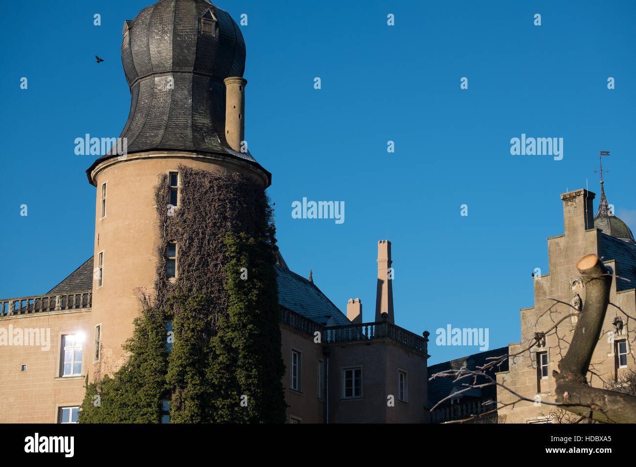 Winter at a castle in Germany Stock Photo - Alamy