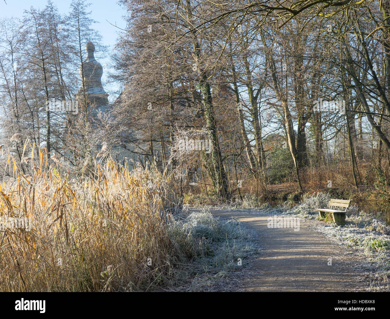 Winter at a castle in Germany Stock Photo - Alamy