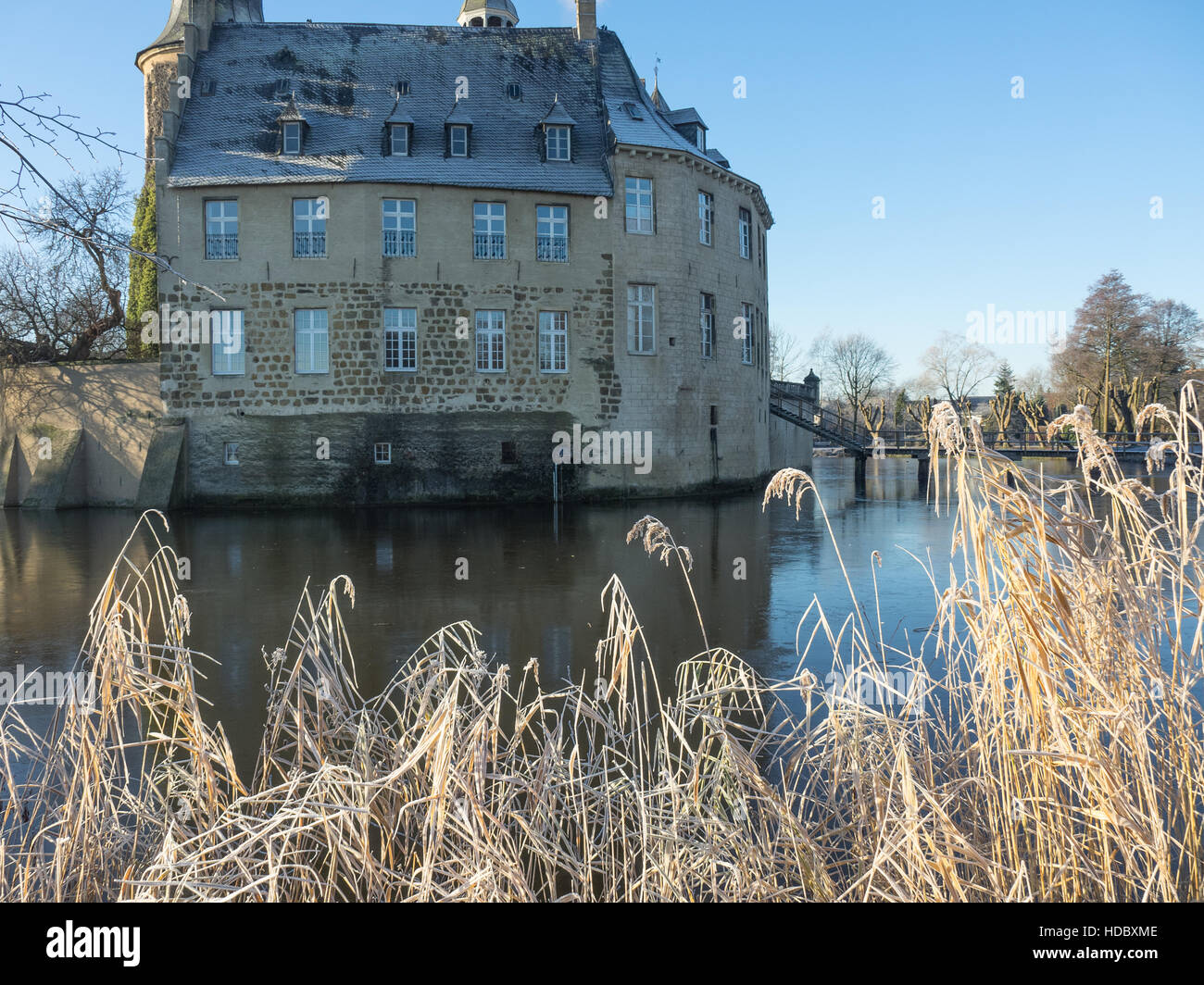 Winter at a castle in Germany Stock Photo - Alamy
