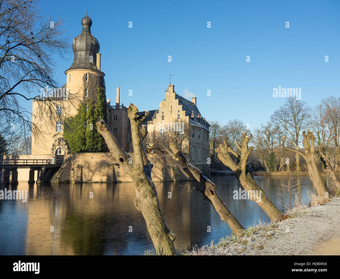 Winter at a castle in Germany Stock Photo - Alamy