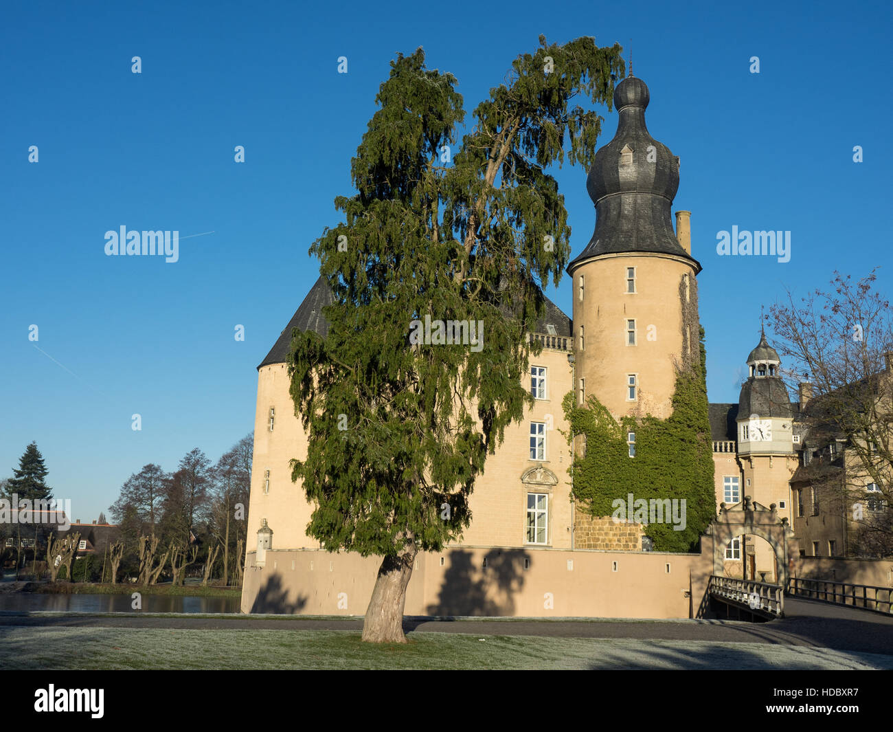 Winter at a castle in Germany Stock Photo - Alamy