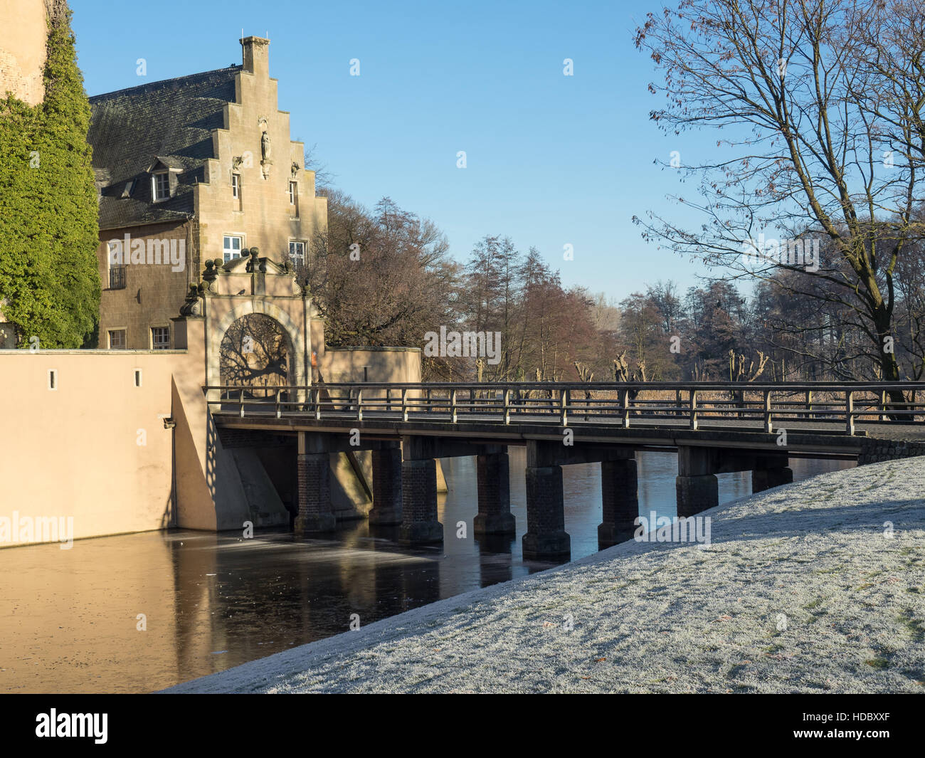 Winter at a castle in Germany Stock Photo - Alamy