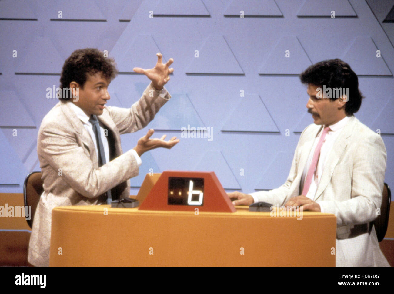 $100,000 PYRAMID, Brian Mitchell (left), with contestant partner, 1991 ...