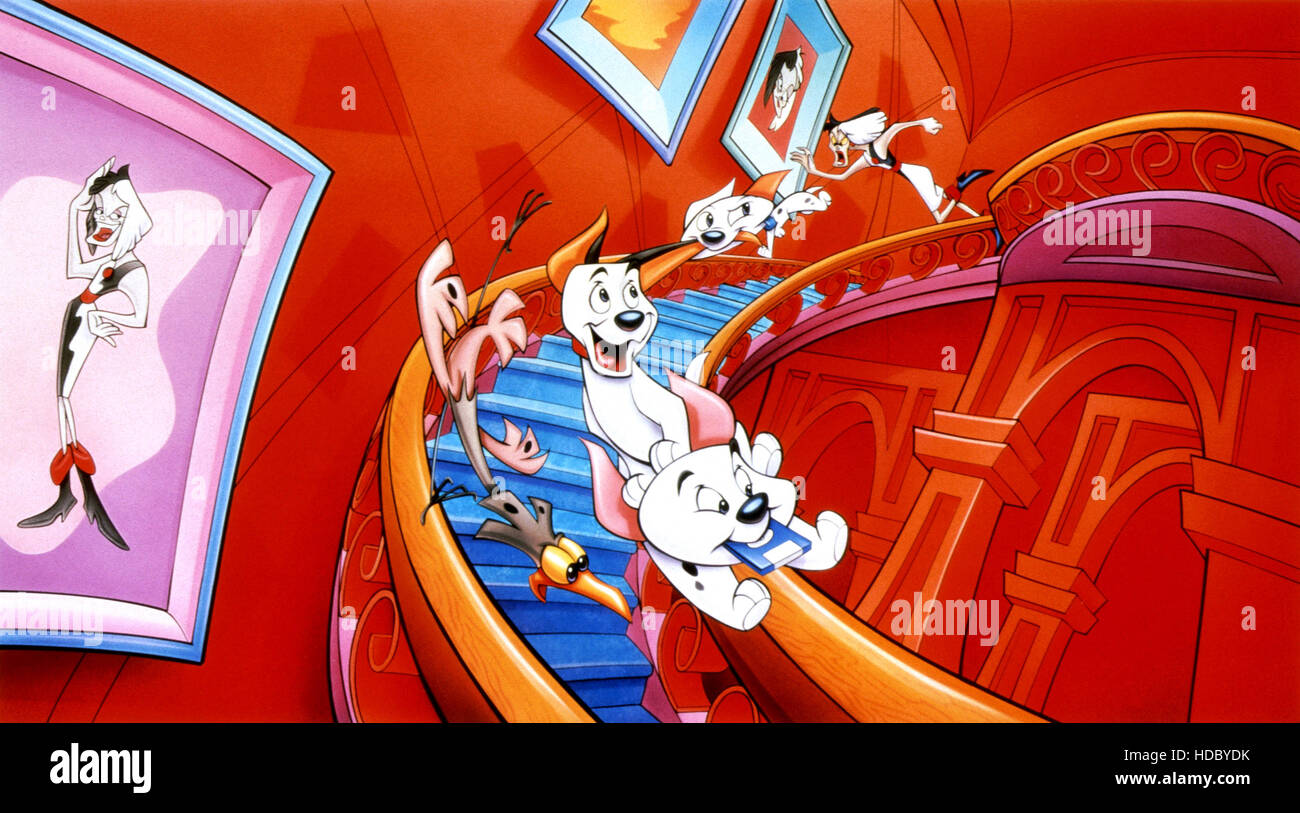 101 DALMATIANS: THE SERIES, Spot the Chicken (left, on staircase ...