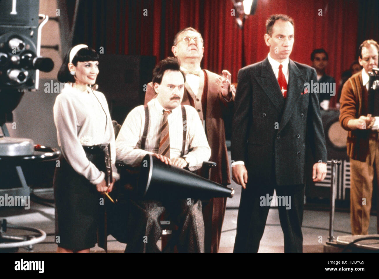 ON THE AIR, from left: Nancye Ferguson, David L. Lander, Marvin Kaplan ...