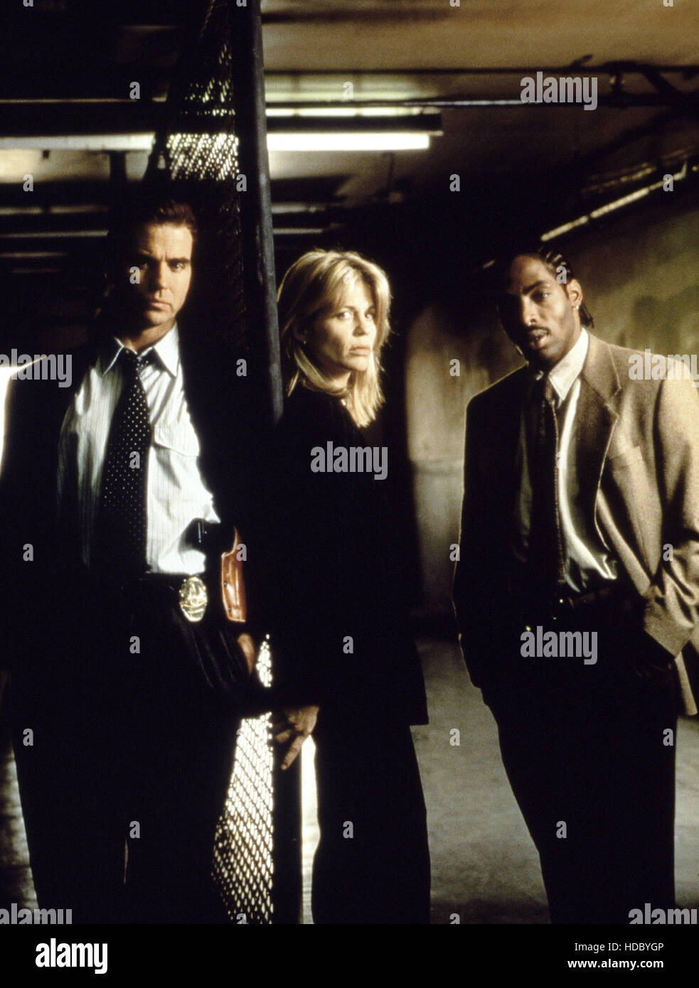 ON THE LINE, (from left): Jeff Fahey, Linda Hamilton, Coolio, 1997. © All American Television ...