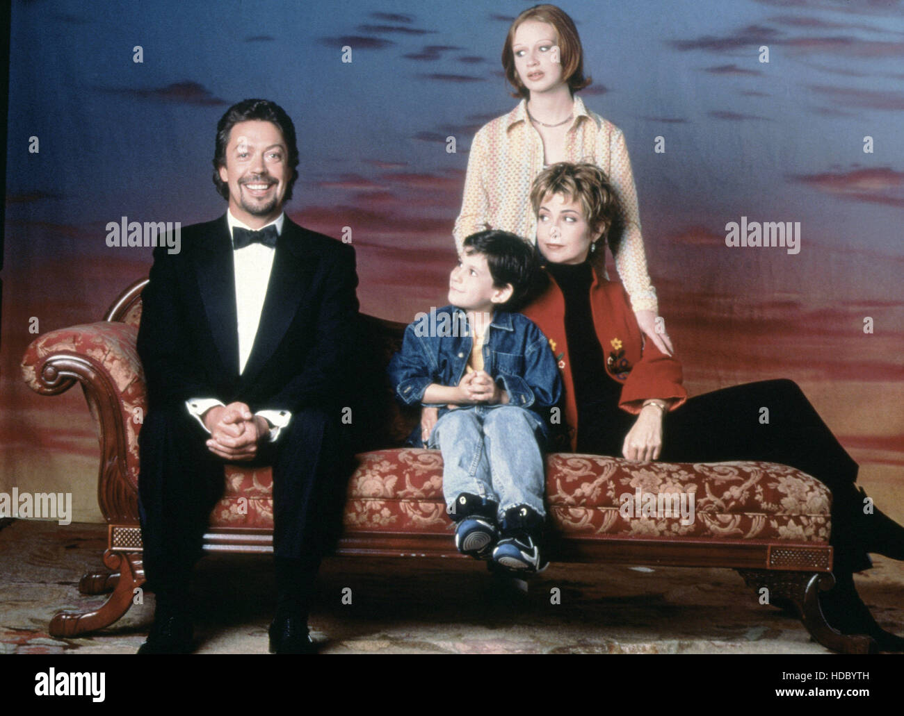 OVER THE TOP, (sitting, from left): Tim Curry, Luke Tarsitano, Annie ...