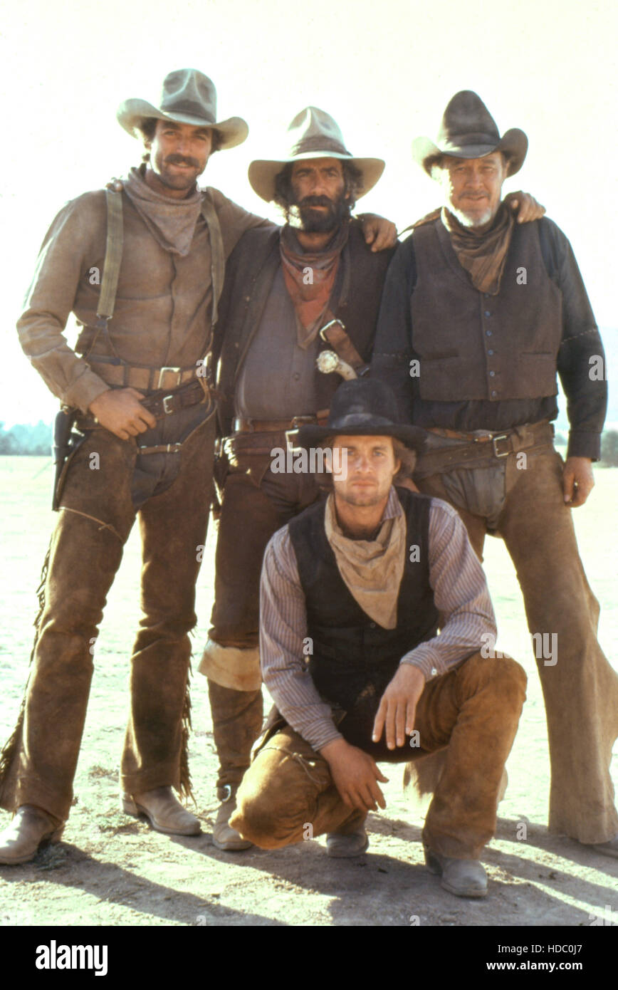 THE SACKETTS, Tom Selleck, Sam Elliott, Jeff Osterhage, Ben Johnson ...