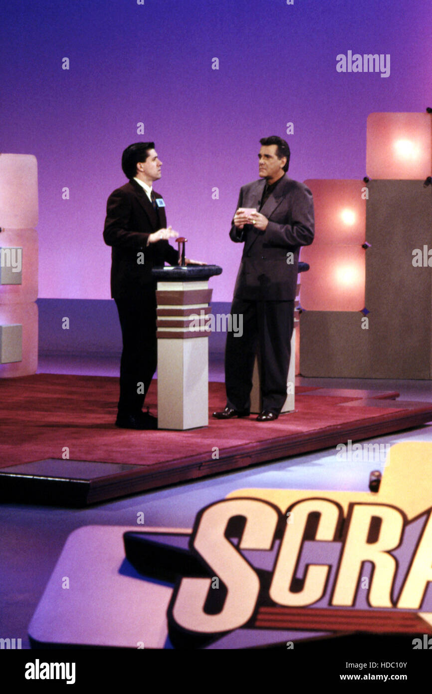 SCRABBLE, (from left): contestant, host Chuck Woolery, 1993. © NBC ...