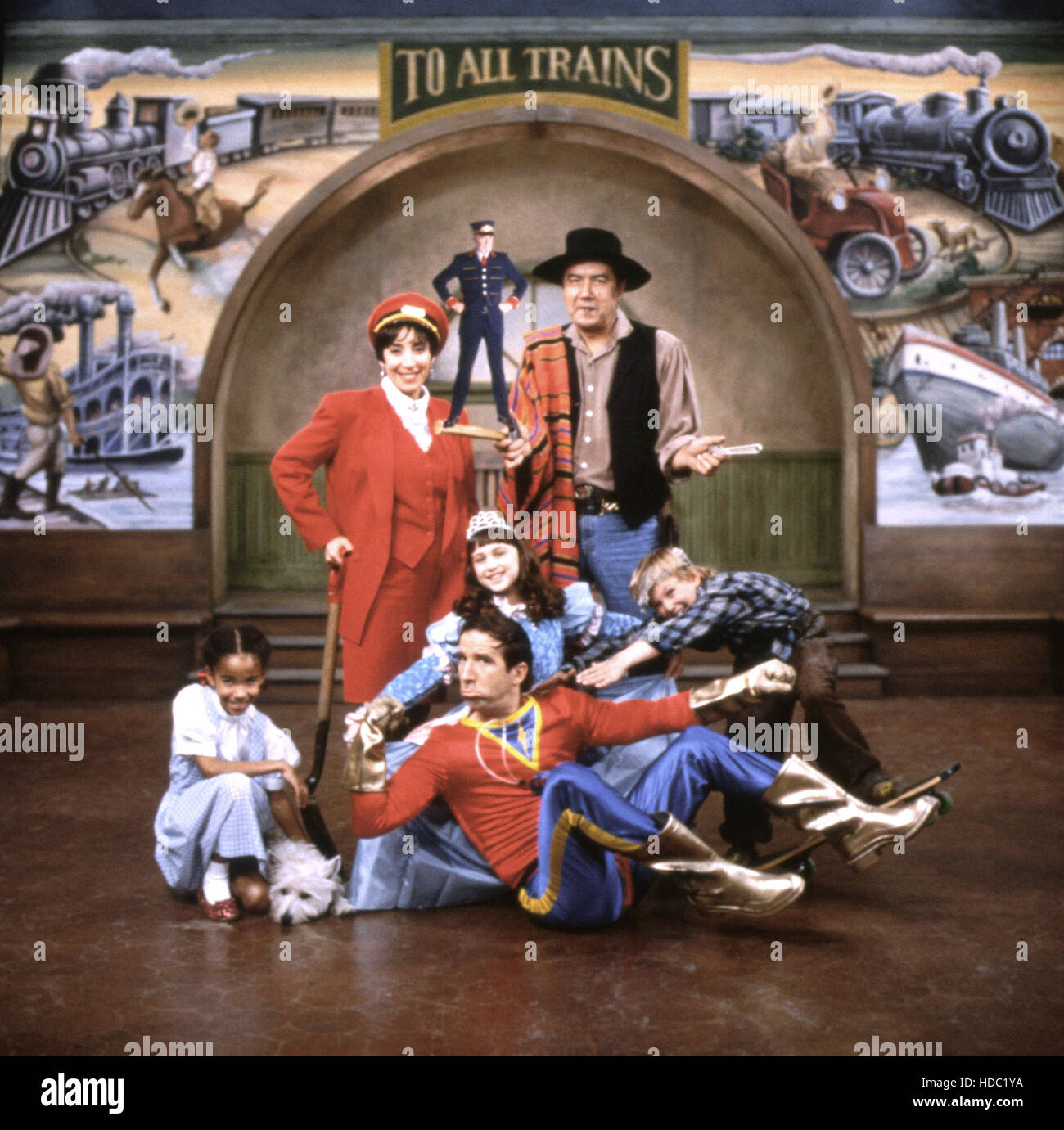 SHINING TIME STATION, standing from left: Didi Conn, Tom Jackson, Brian ...