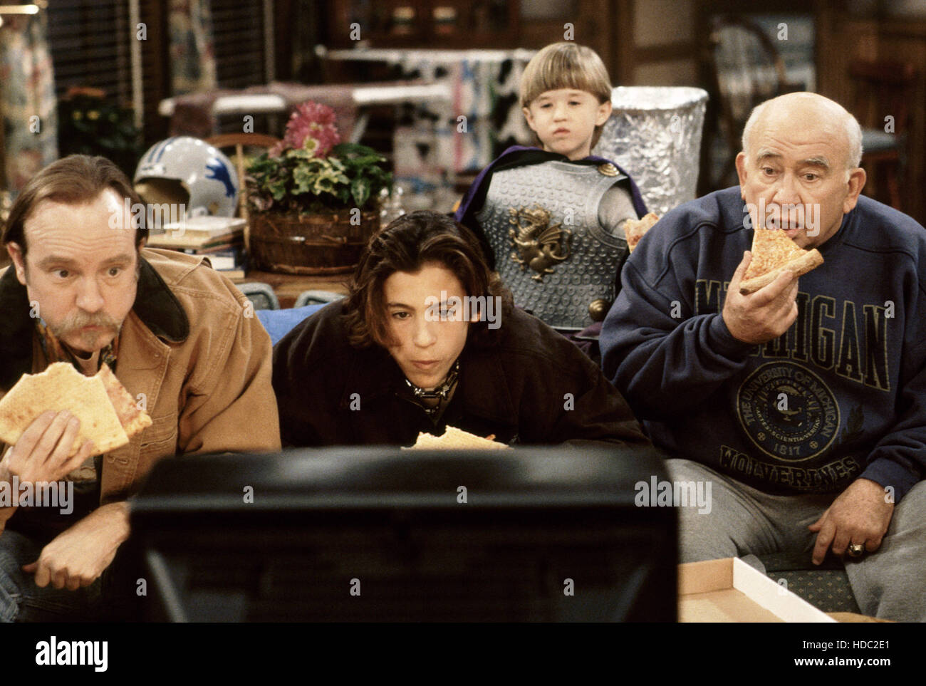 THUNDER ALLEY, from left: Jim Beaver, Andrew Keegan, Haley Joel Osment ...